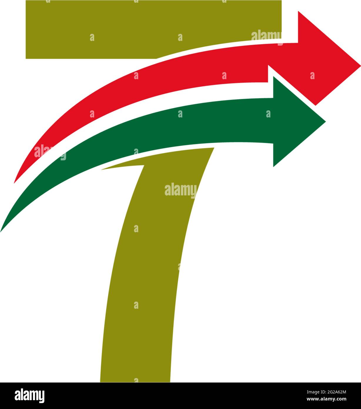 Doubel arrow in front number 7 icon logo design template illustration ...