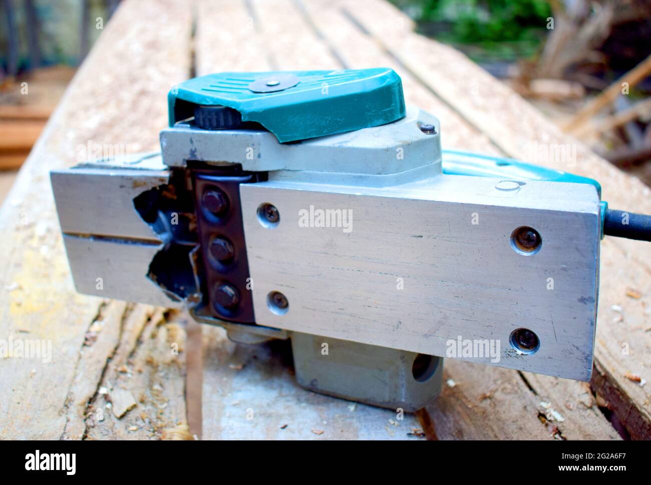 Electrical Wood Cutter, Wood milling Stock Photo - Alamy