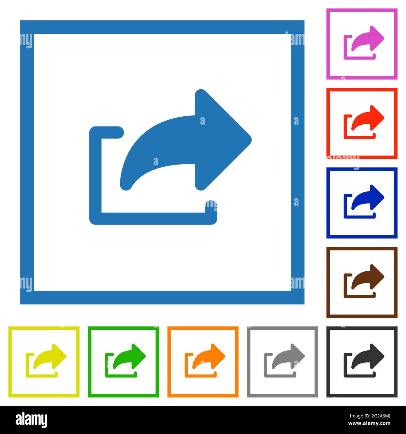 Export symbol flat color icons in square frames on white background ...