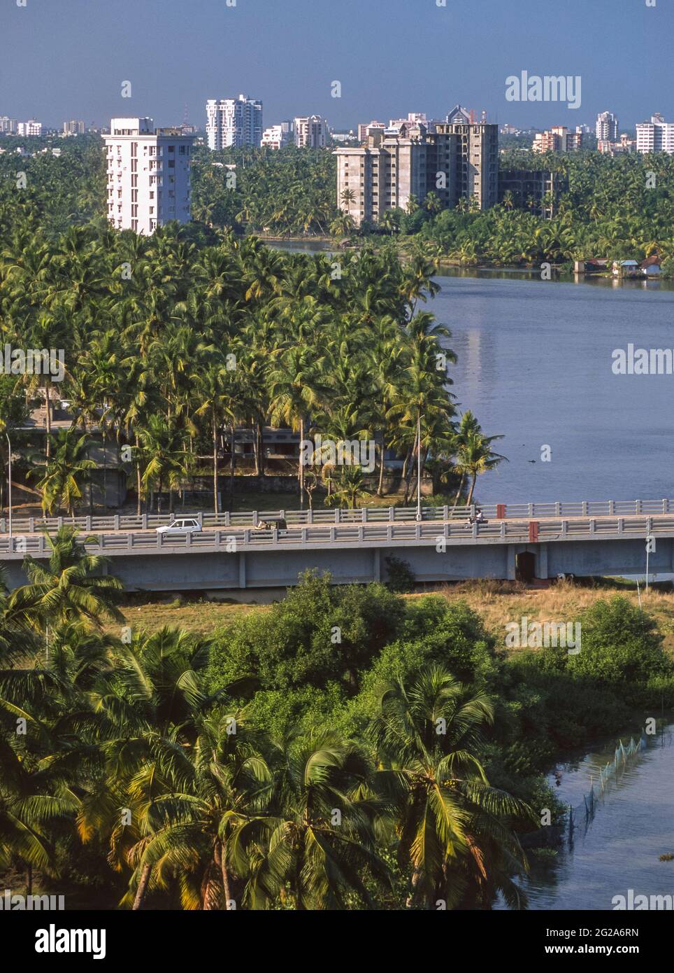KOCHI, KERALA STATE, INDIA - Bridge and highrise buildings Stock Photo ...