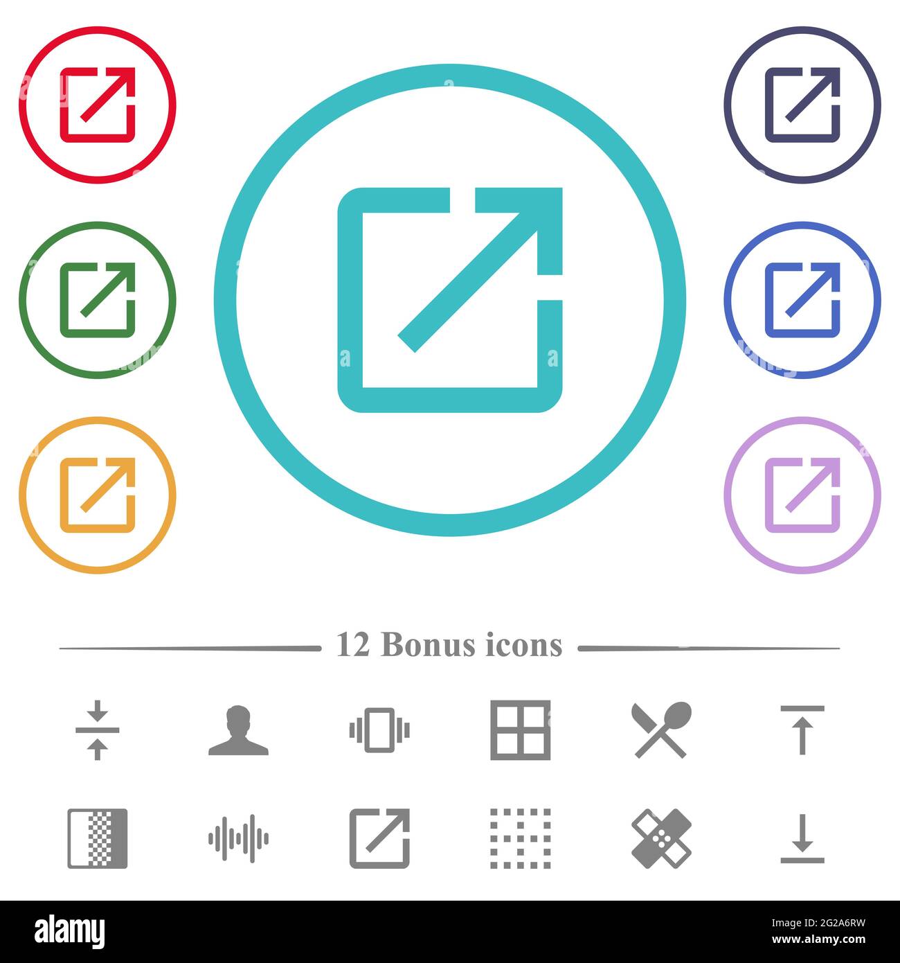 Open in new window flat color icons in circle shape outlines. 12 bonus ...