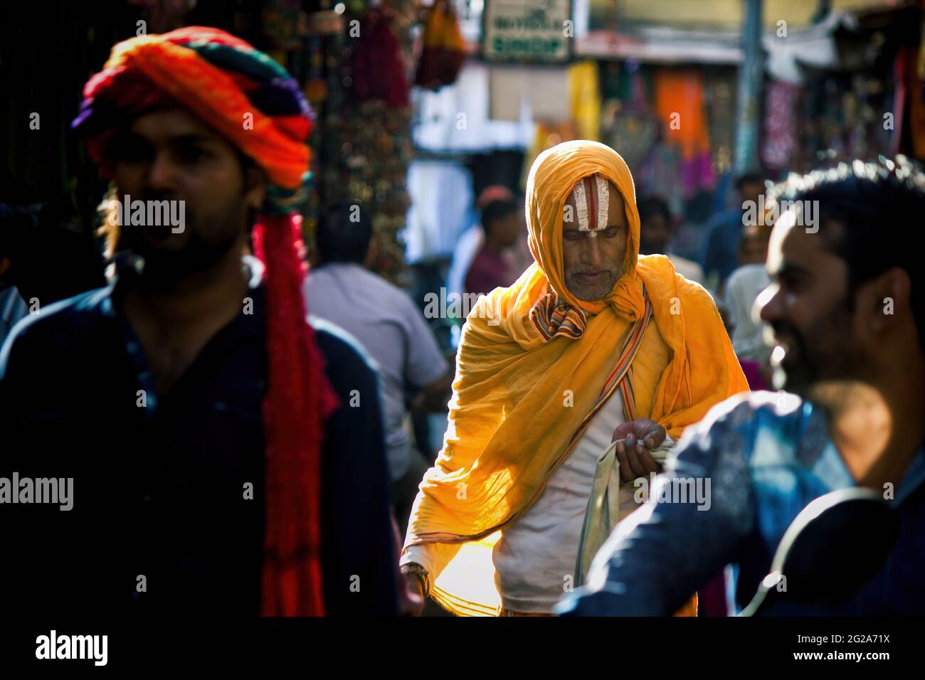 Sadhu hindu holy man walking hi-res stock photography and images - Alamy