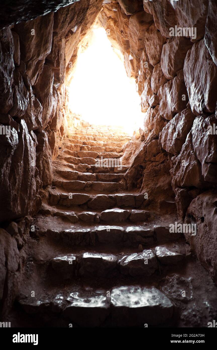 exit of a cave in archaeological excavations of mycenae Stock Photo - Alamy
