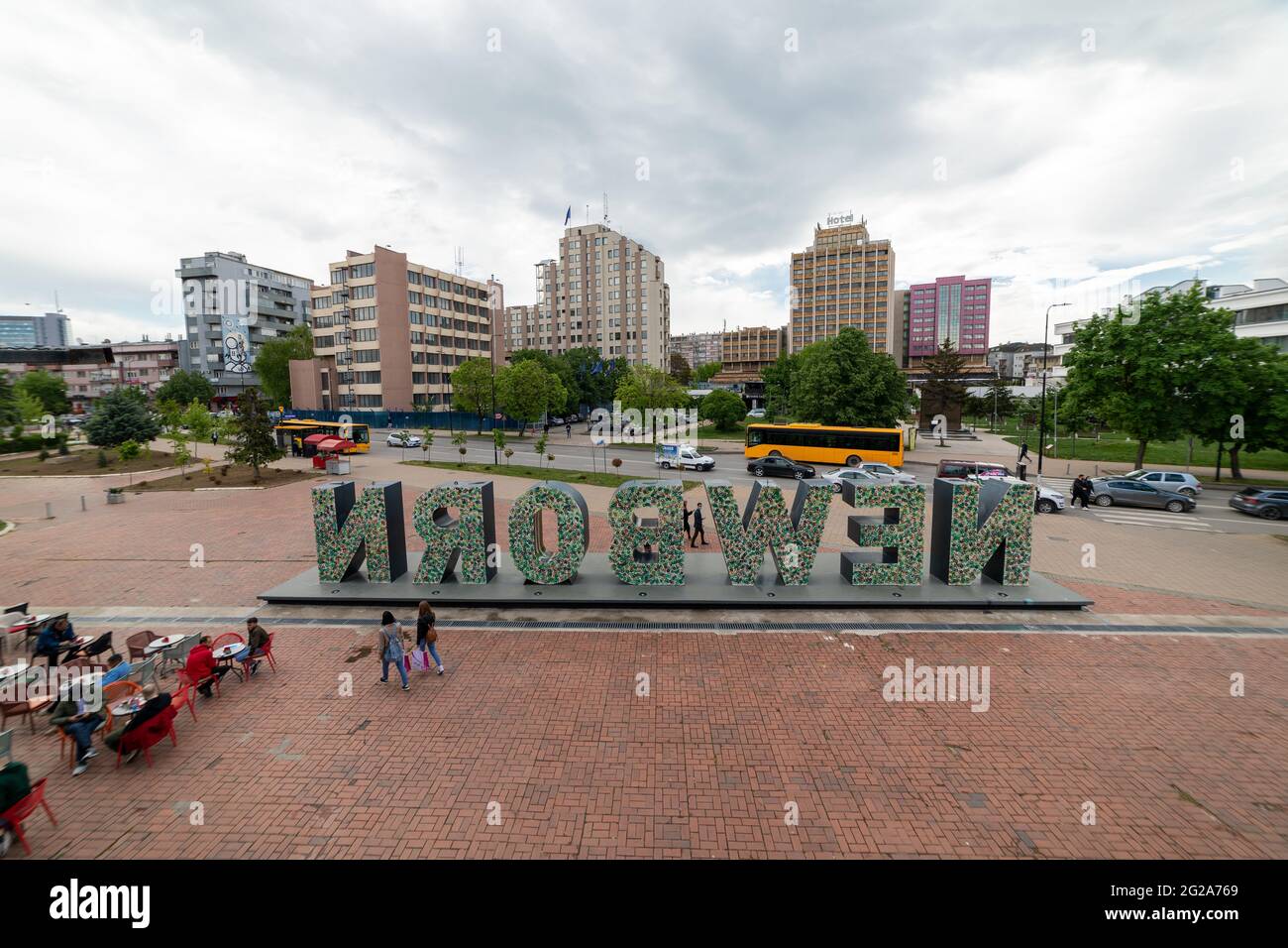 The Newborn Monument Newborn And Downtown Buildings Pristina