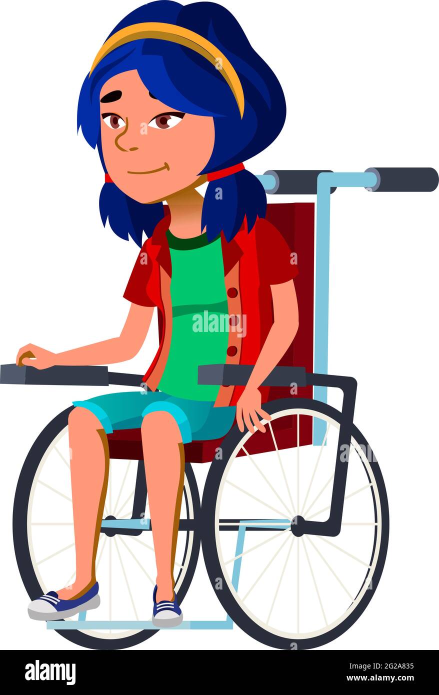 Wheelchair girl school Stock Vector Images - Alamy