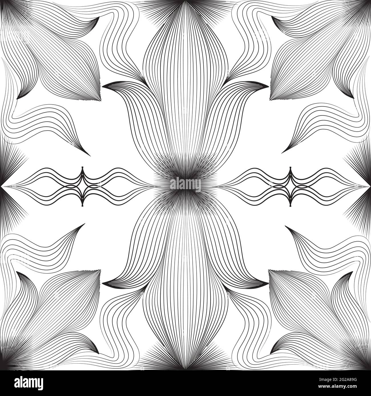 Abstract floral arabesque seamless pattern. Arabic line ornament with ...