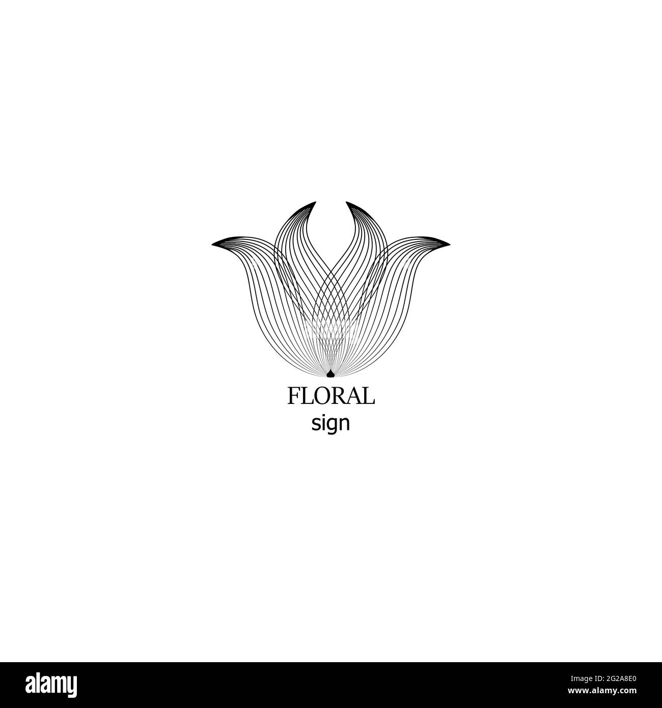 Floral logo design templates in outline style. Abstract flower icon for ...