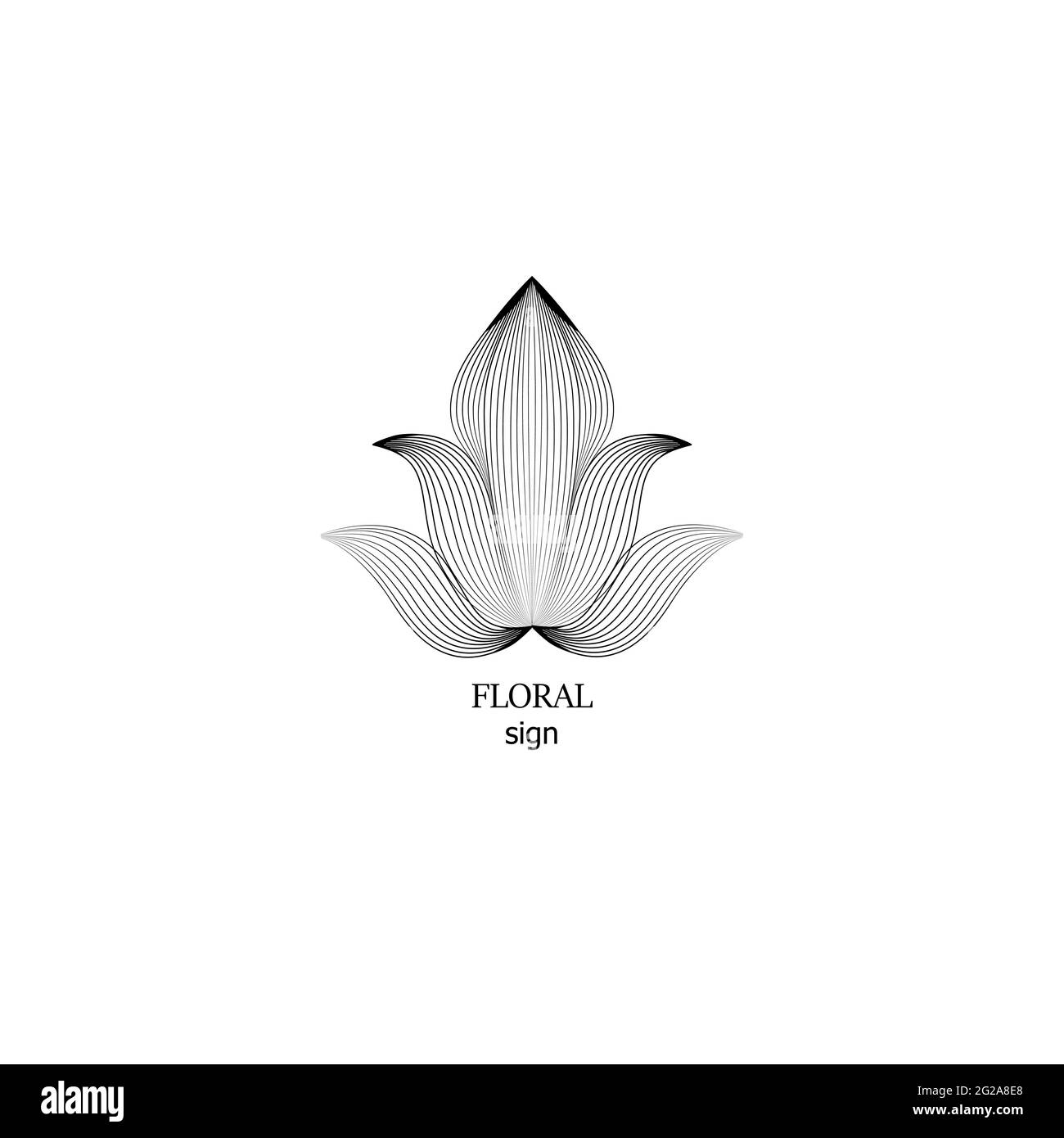Floral logo design templates in outline style. Abstract flower icon for ...