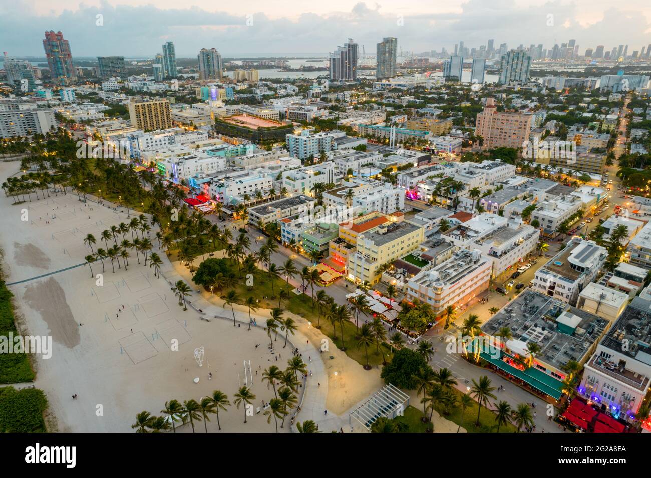 Miami ocean drive aerial hi-res stock photography and images - Alamy