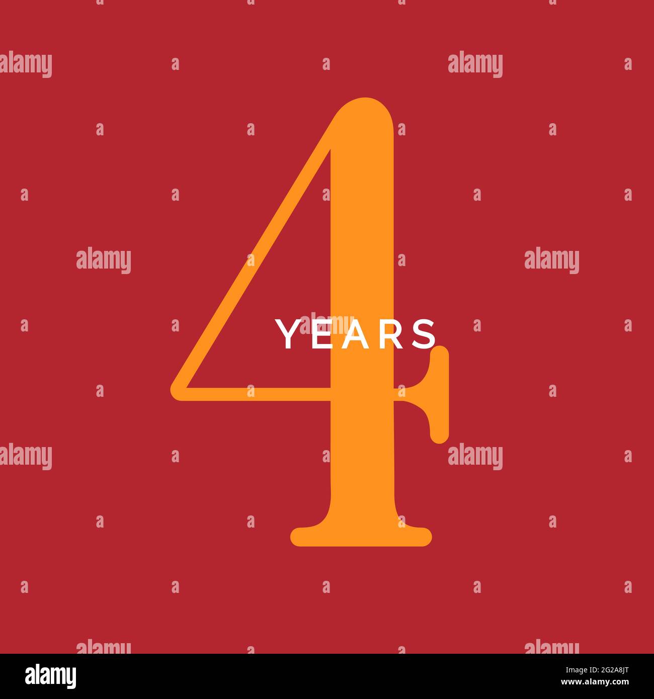 Four years symbol. Fourth birthday emblem. Anniversary sign, number 4 ...