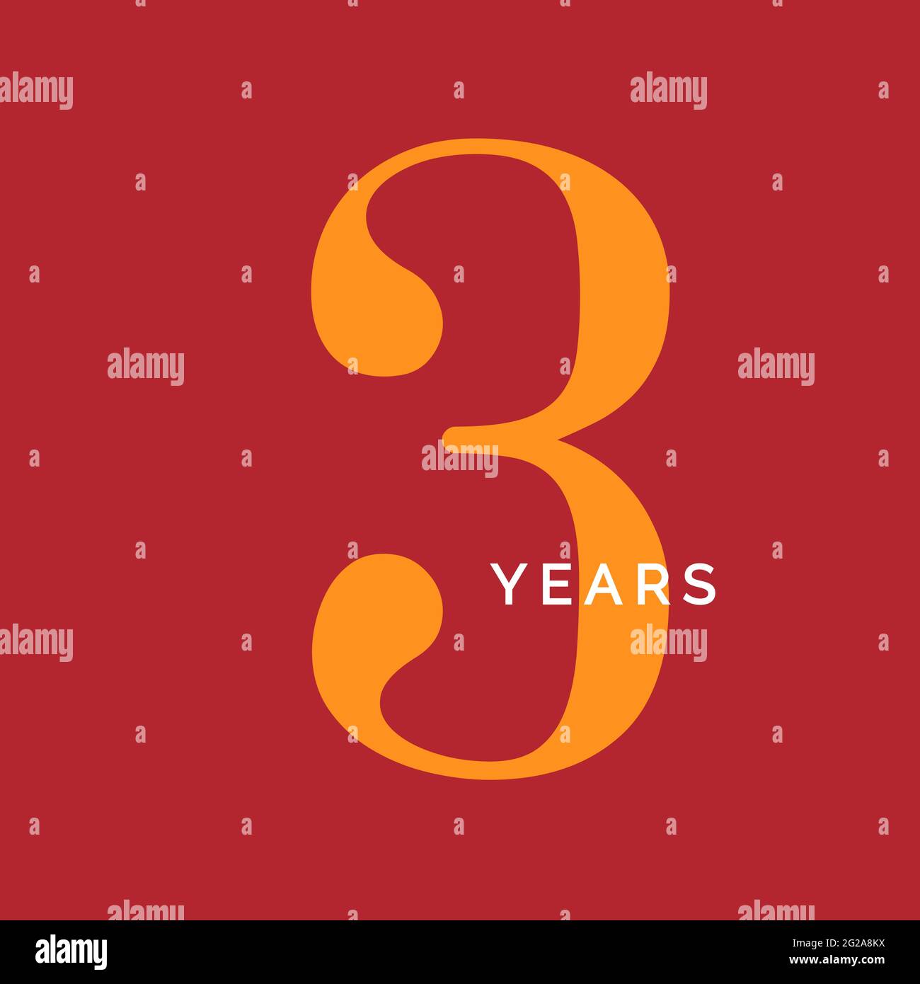 Three years symbol. Third birthday emblem. Anniversary sign, number 3 ...