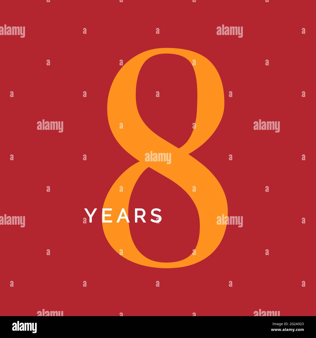 Eight years symbol. eighth birthday emblem. Anniversary sign, number 8 ...
