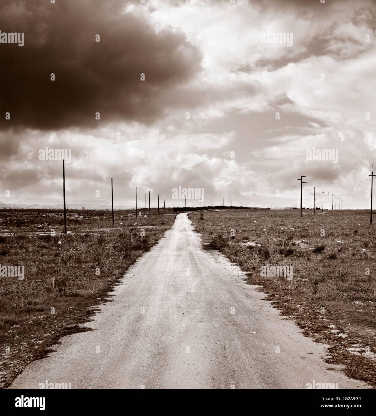 endless, long and straight road Stock Photo - Alamy