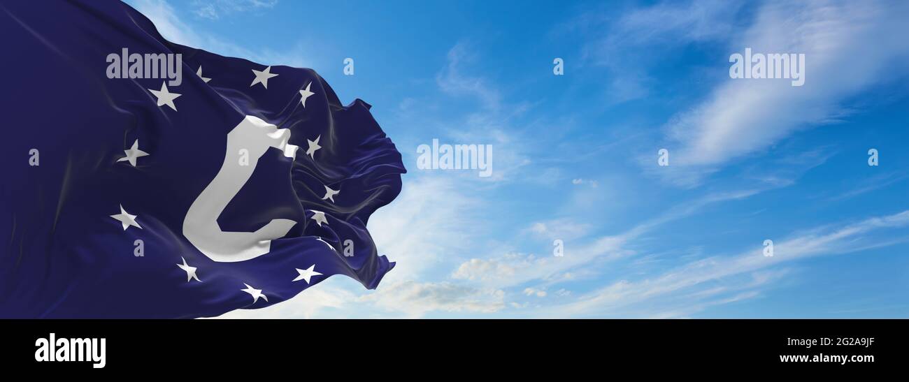 flag of United States Navy consular waving in the wind. USA National ...