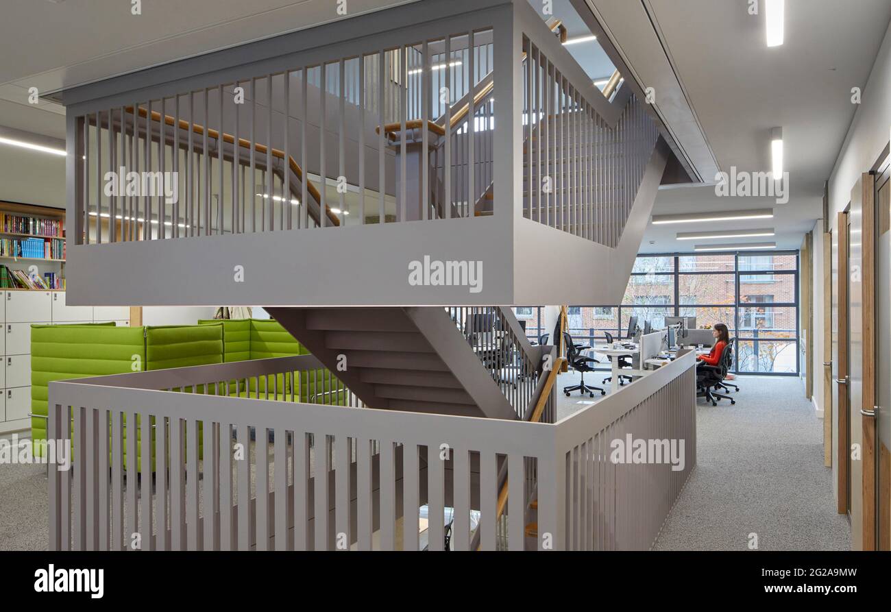 Staircase view. Pan Macmillan offices, London, United Kingdom ...
