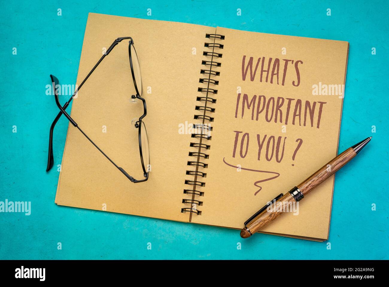 What is important to you? Handwriting in a spiral notebook. Lifestyle ...