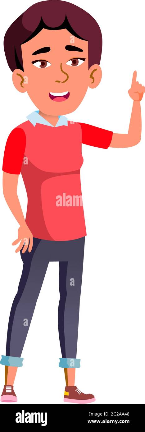 happiness girl reminding answer cartoon vector Stock Vector Image & Art ...