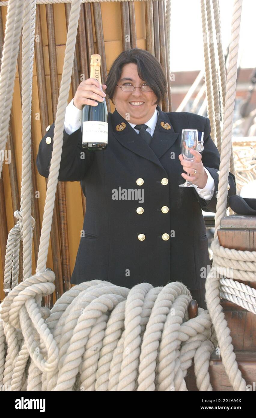 £1 MILLION SCRATCHCARD WINNER MASTER AT ARMS SHARON HALL ABOARD HMS ...