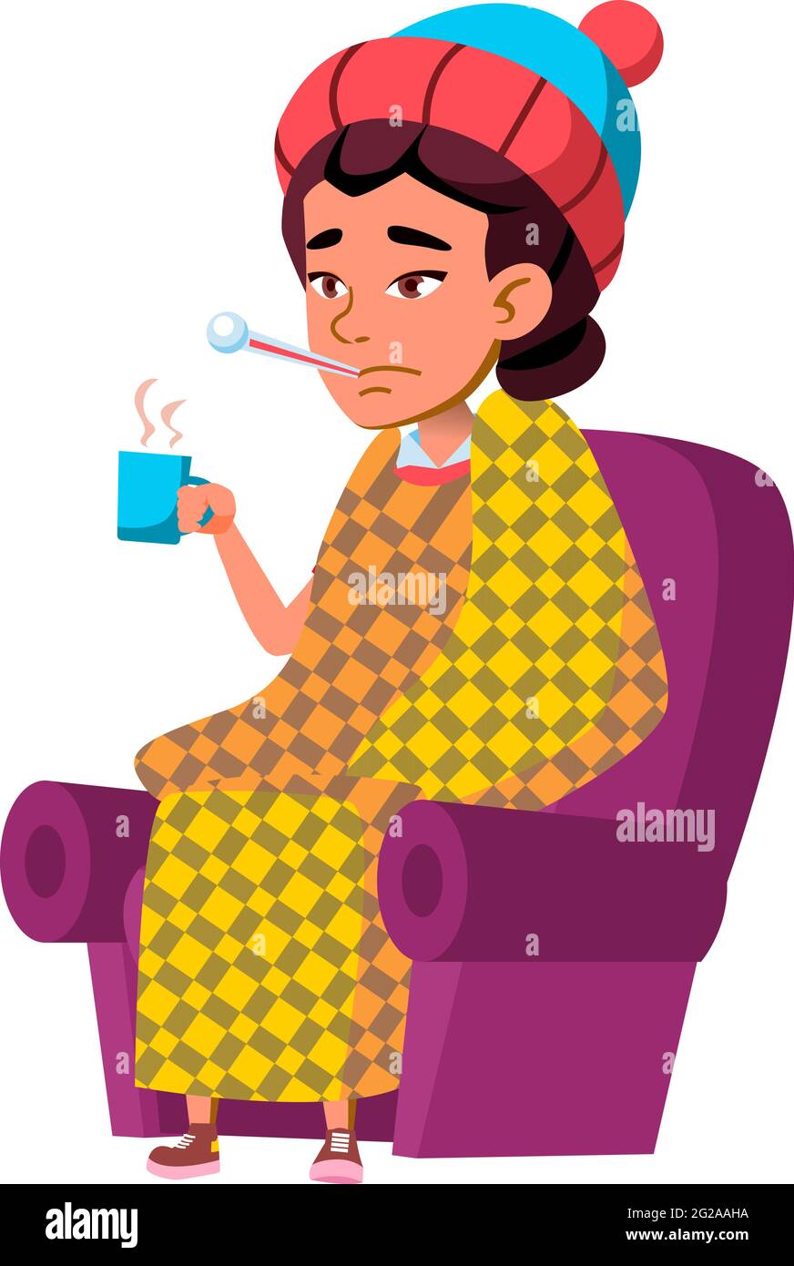Flu Cartoon Girl