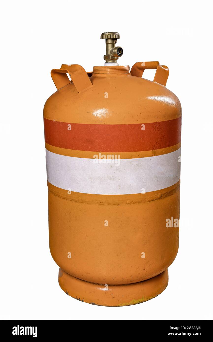 Metal cylinder for storing propane-butane gas. Container for carrying ...