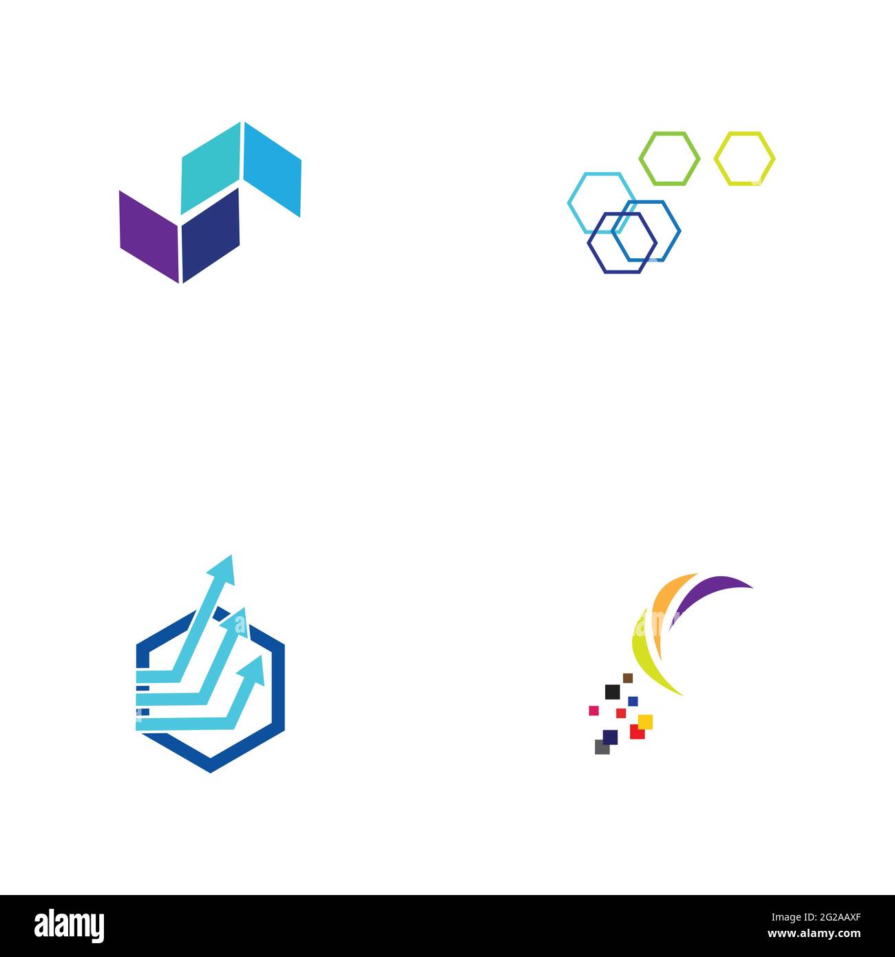 digital finance technologi logo set illustration design template Stock ...