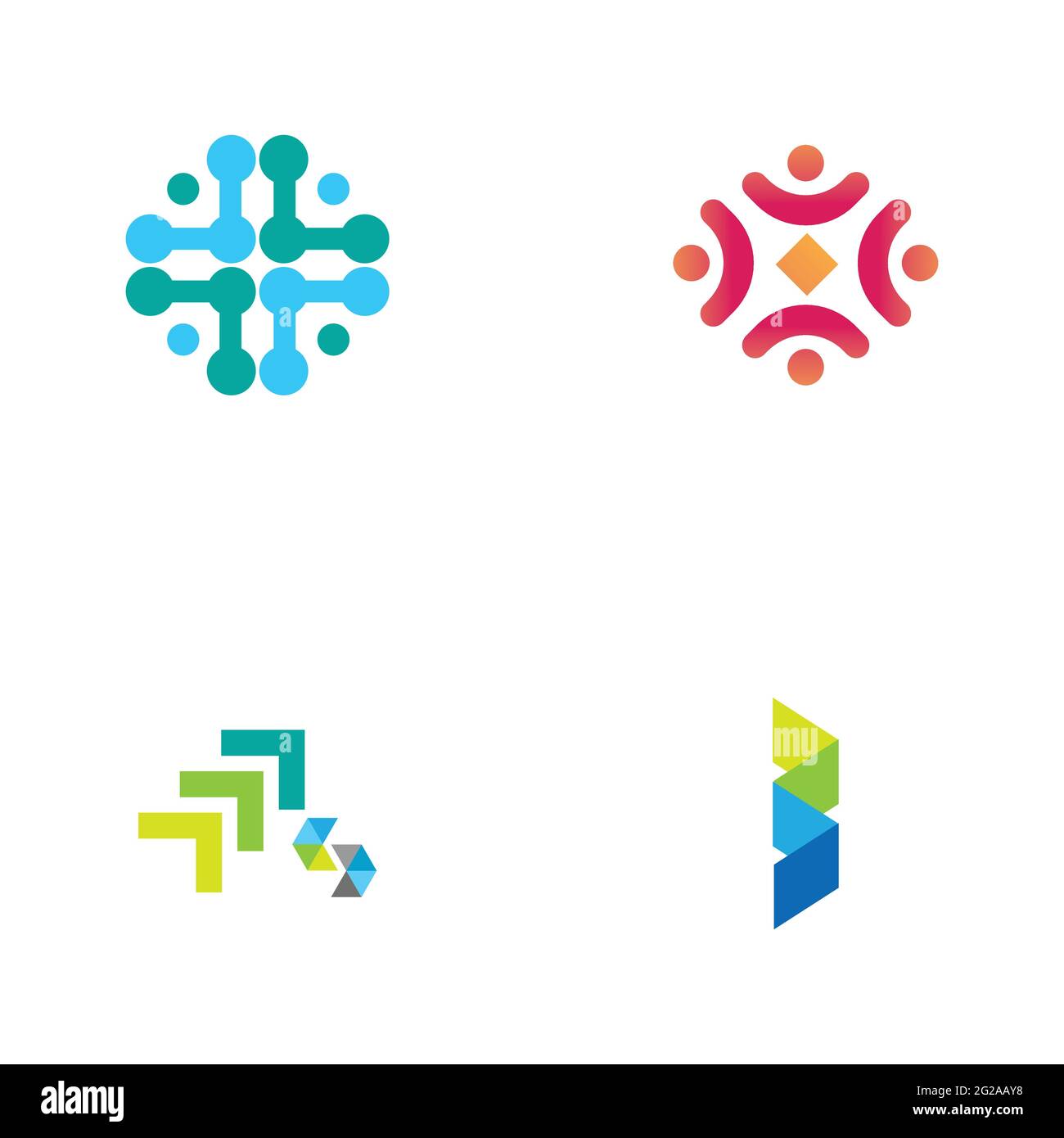 digital finance technologi logo set illustration design template Stock ...