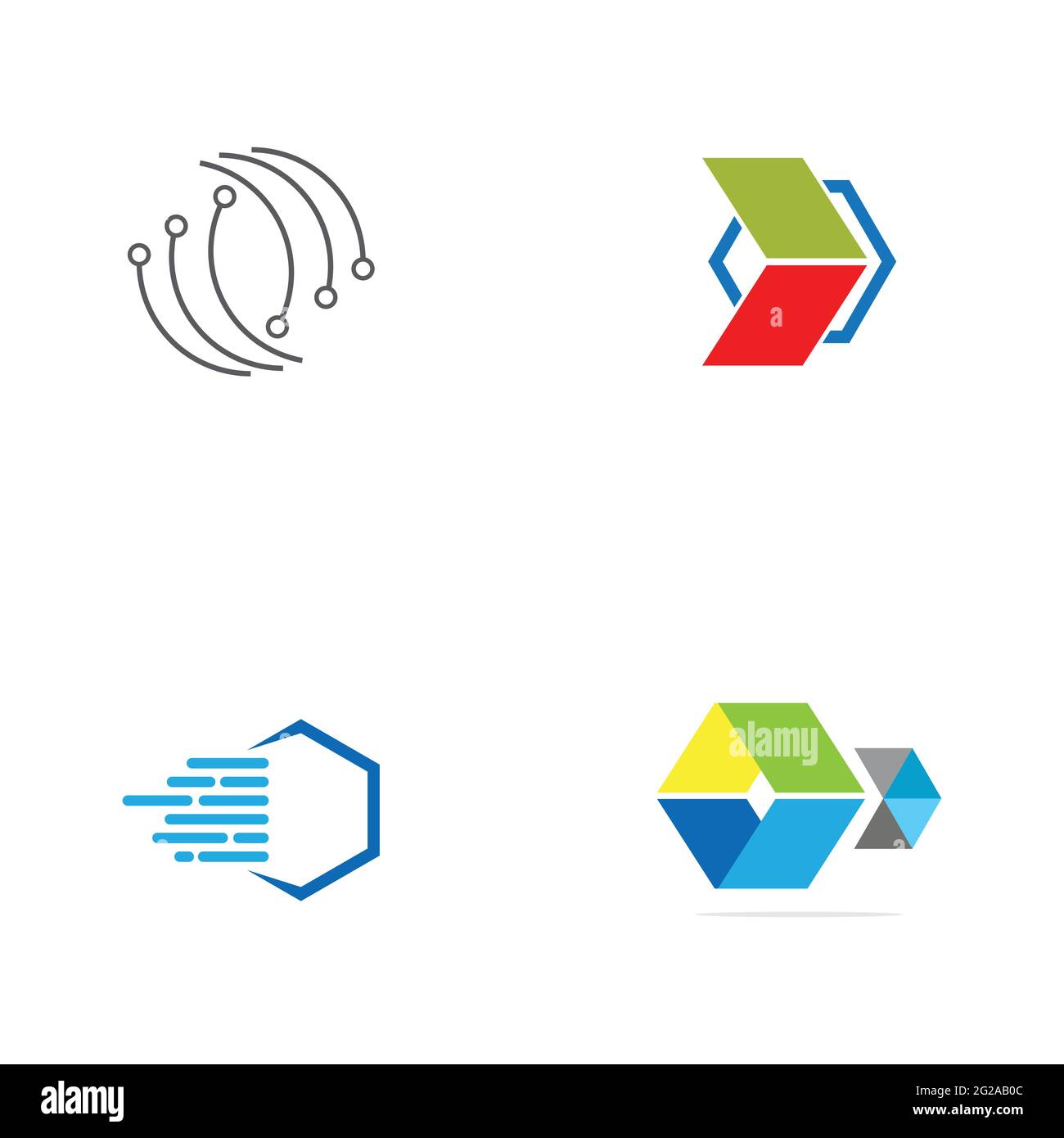 digital finance technologi logo set illustration design template Stock ...