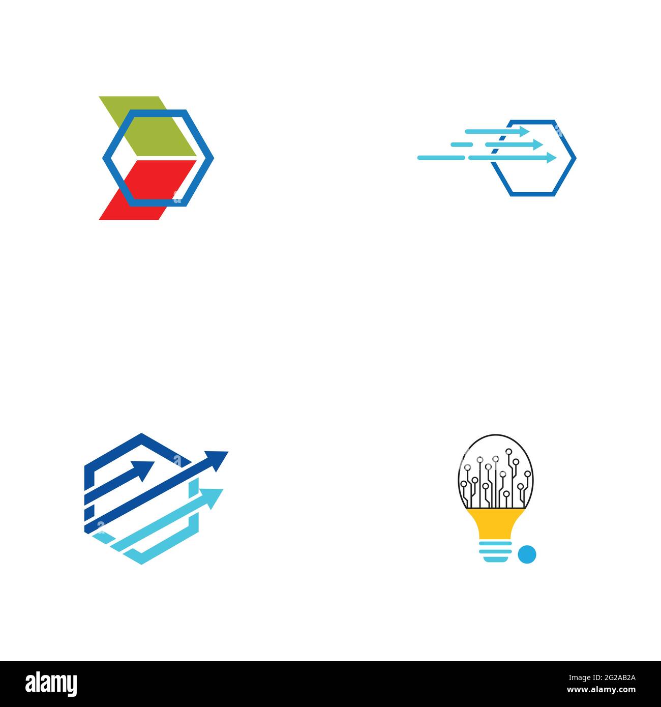 digital finance technologi logo set illustration design template Stock ...