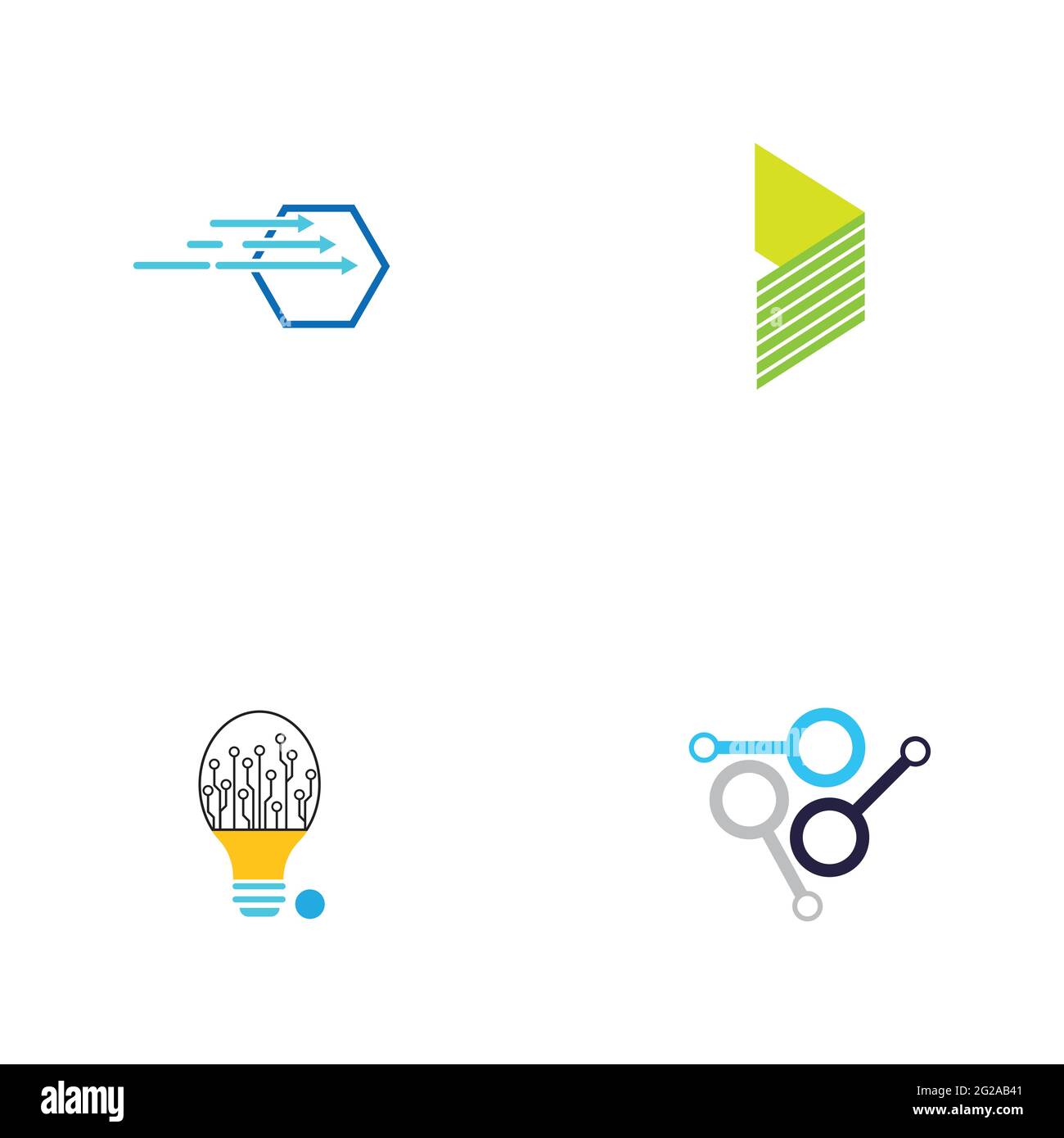 digital finance technologi logo set illustration design template Stock ...