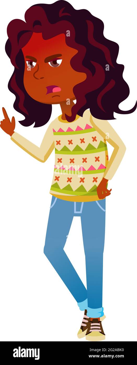 exasperated girl kid circumstance in proof cartoon vector Stock Vector ...