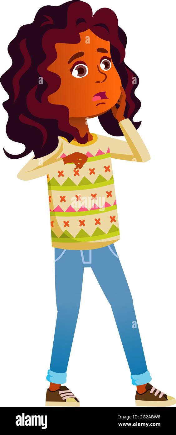 shocked african girl saw mistake cartoon vector Stock Vector Image ...