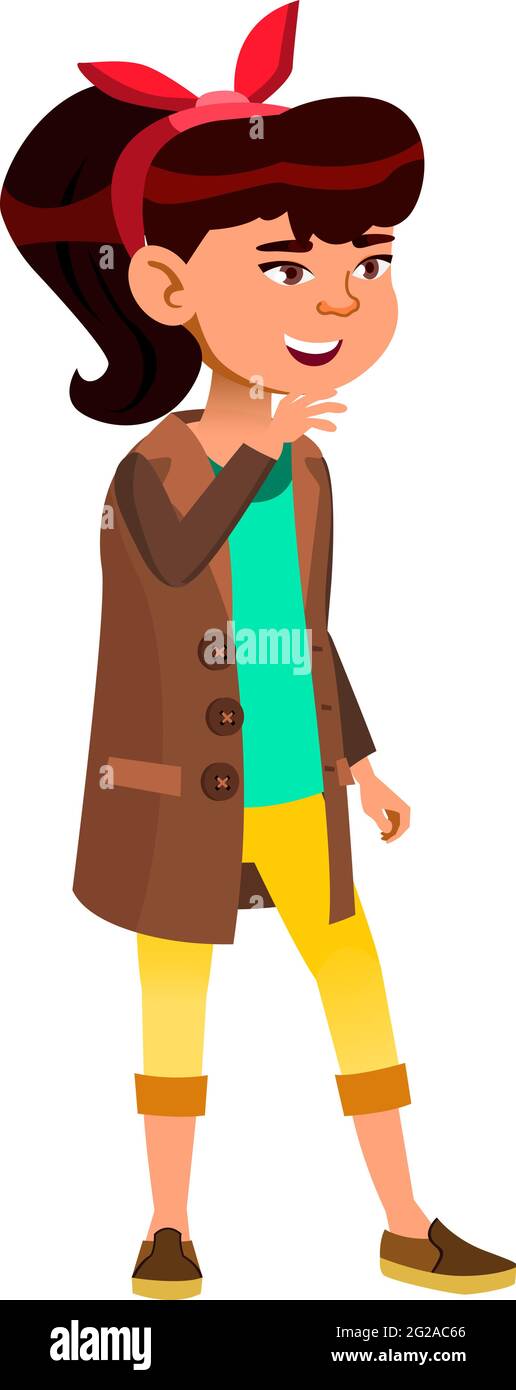 beautiful chinese girl child laugh from friend story cartoon vector ...
