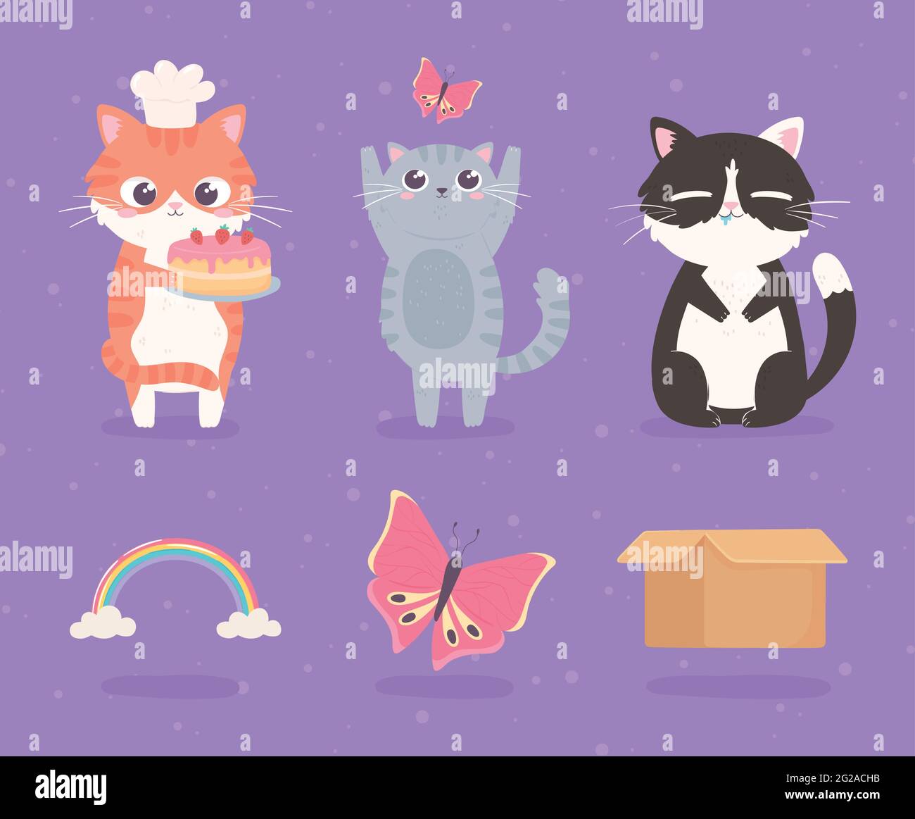 cartoon cute kitties Stock Vector Image & Art - Alamy