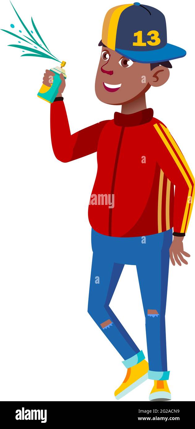 artist boy painting wall cartoon vector Stock Vector Image & Art - Alamy