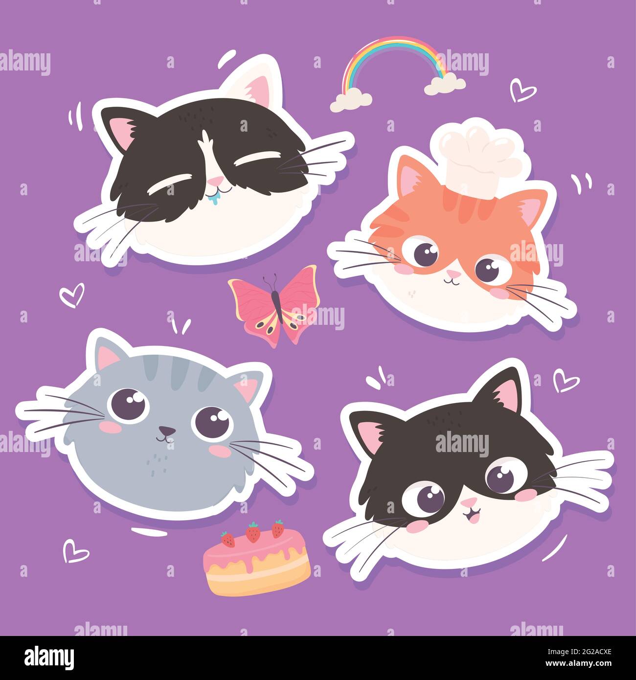 cute faces kitty Stock Vector Image & Art - Alamy