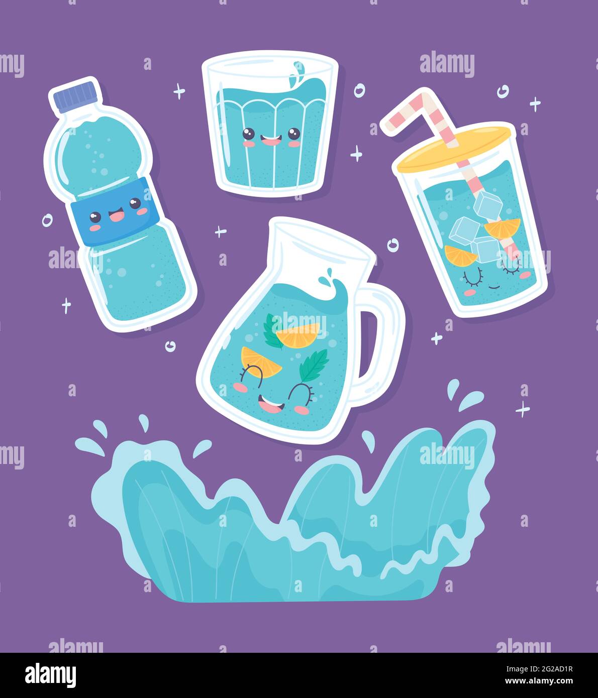 drink water stickers Stock Vector Image & Art - Alamy