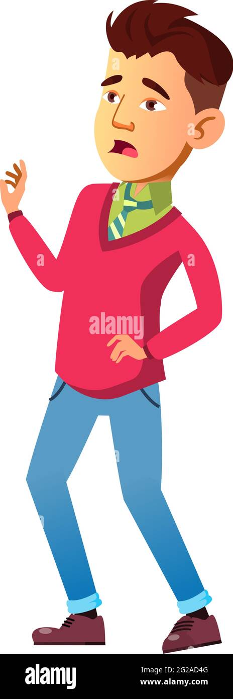 surprised boy teen shocking from huge pile of book cartoon vector Stock ...