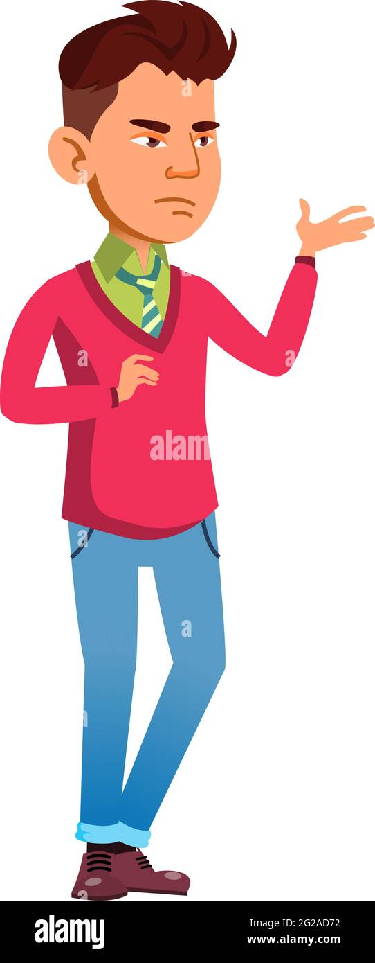 sarcastic boy student in college cartoon vector Stock Vector Image ...