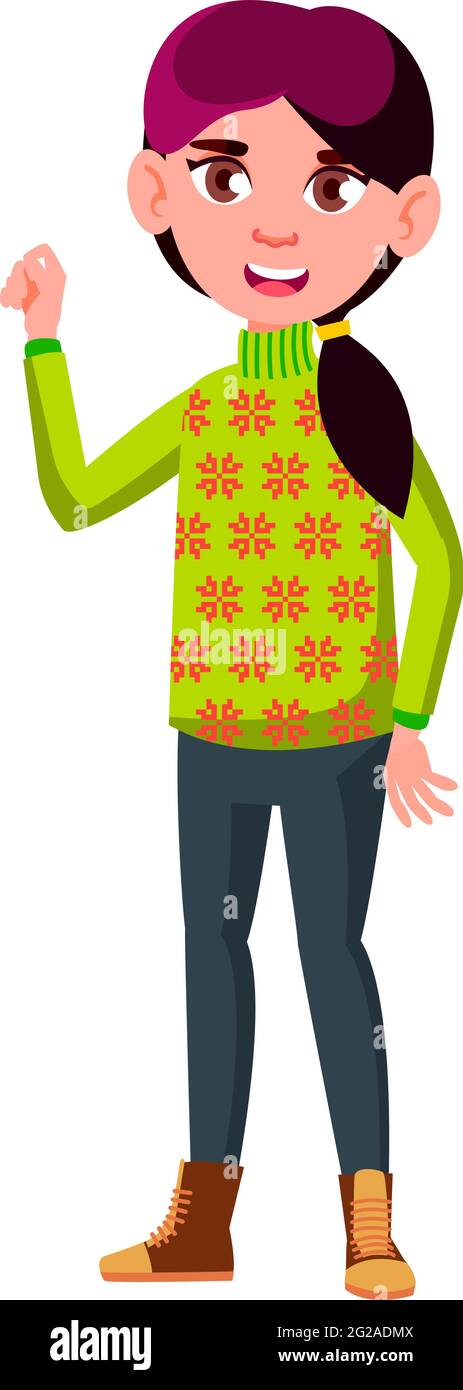 long hair girl knocking on door cartoon vector Stock Vector Image & Art ...