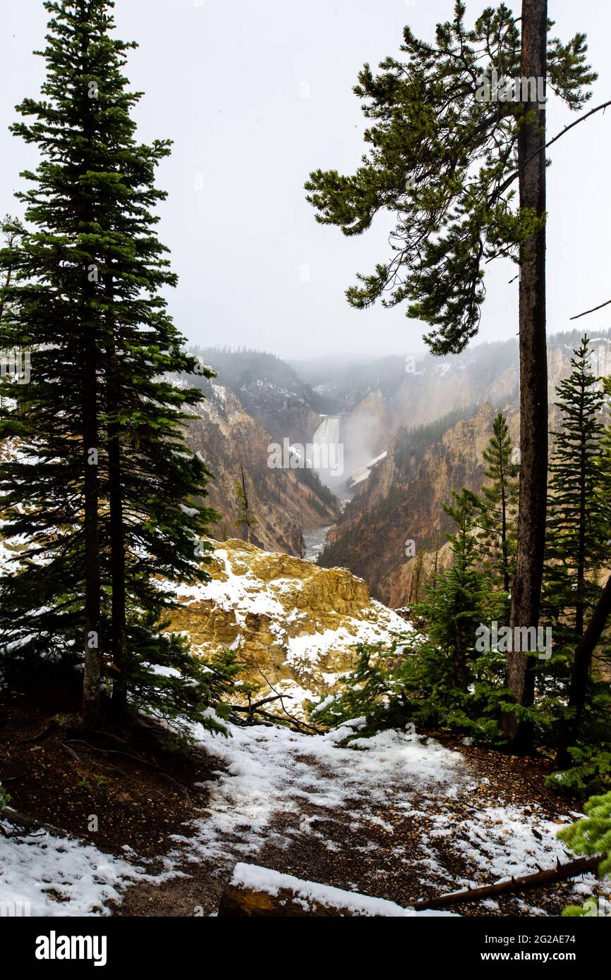 Yellowstone River Upper Falls at Yellowstone National Park from Artist ...
