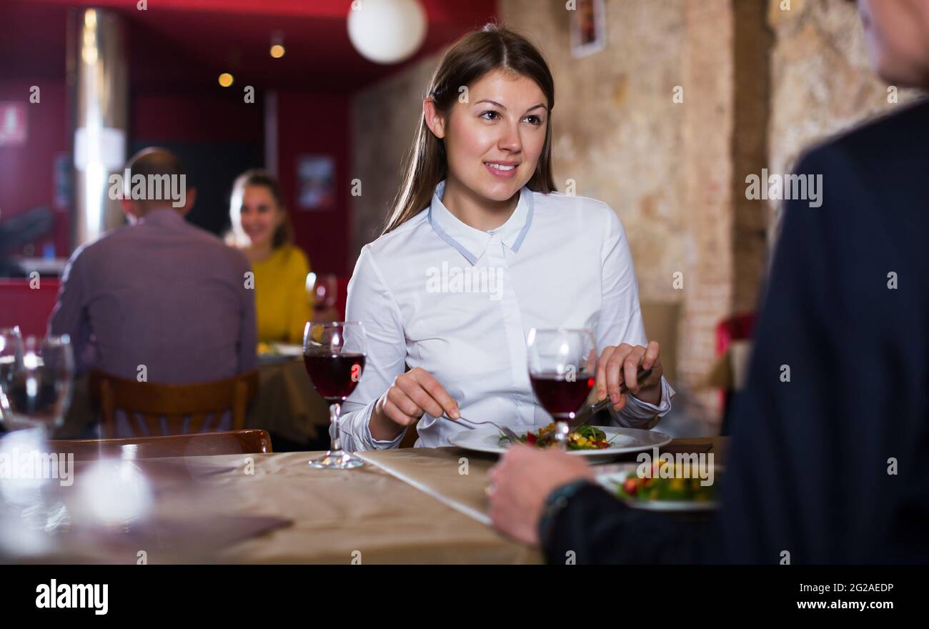 colleague on friendly meeting over dinner Stock Photo - Alamy