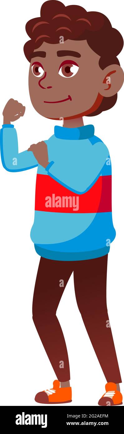 youth boy kid showing power cartoon vector Stock Vector Image & Art - Alamy