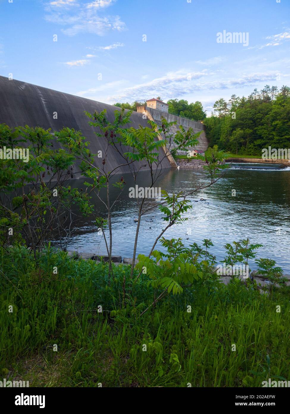 Vertical View of Delta Dam State Located on Black River and Delta Lake ...