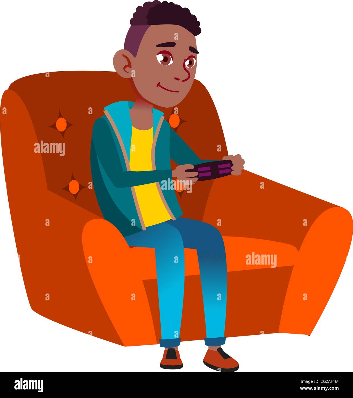 happy boy teen playing video games cartoon vector Stock Vector Image ...