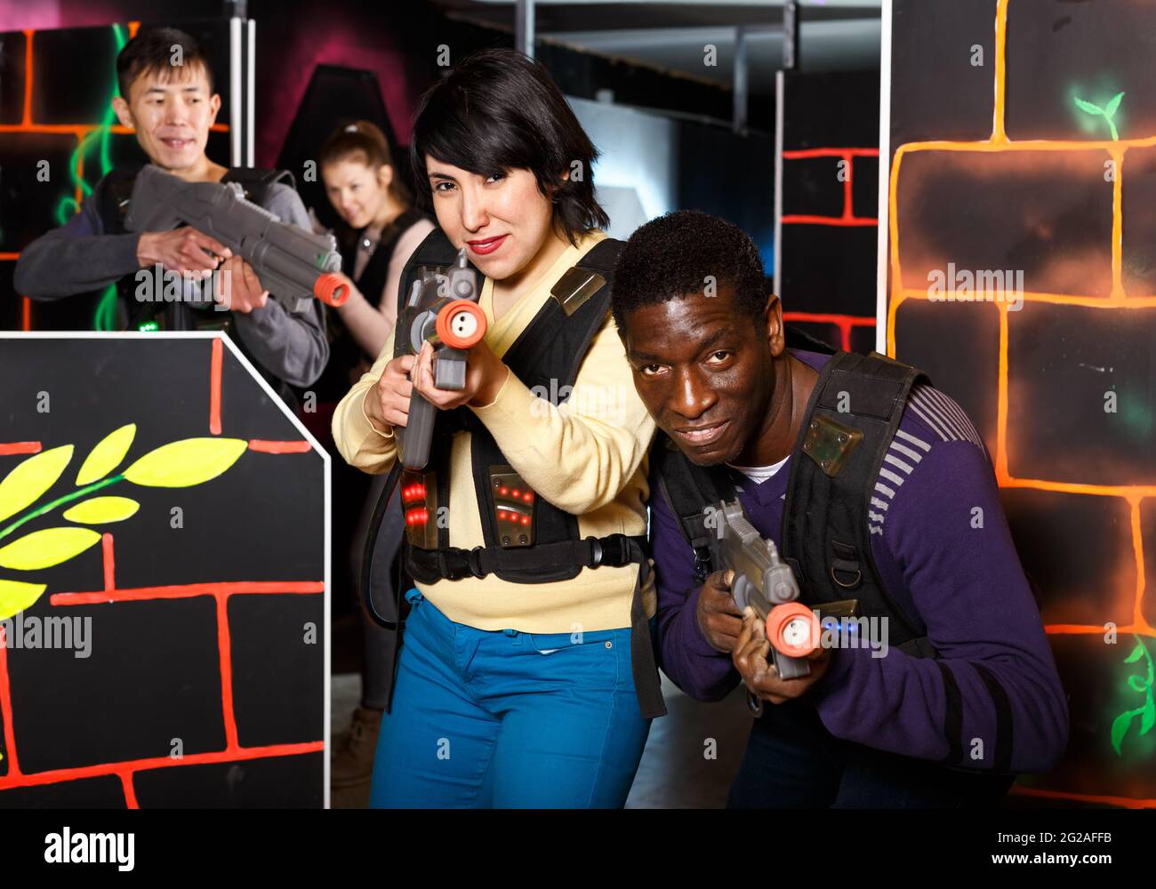 Young laser tag players hi-res stock photography and images - Alamy