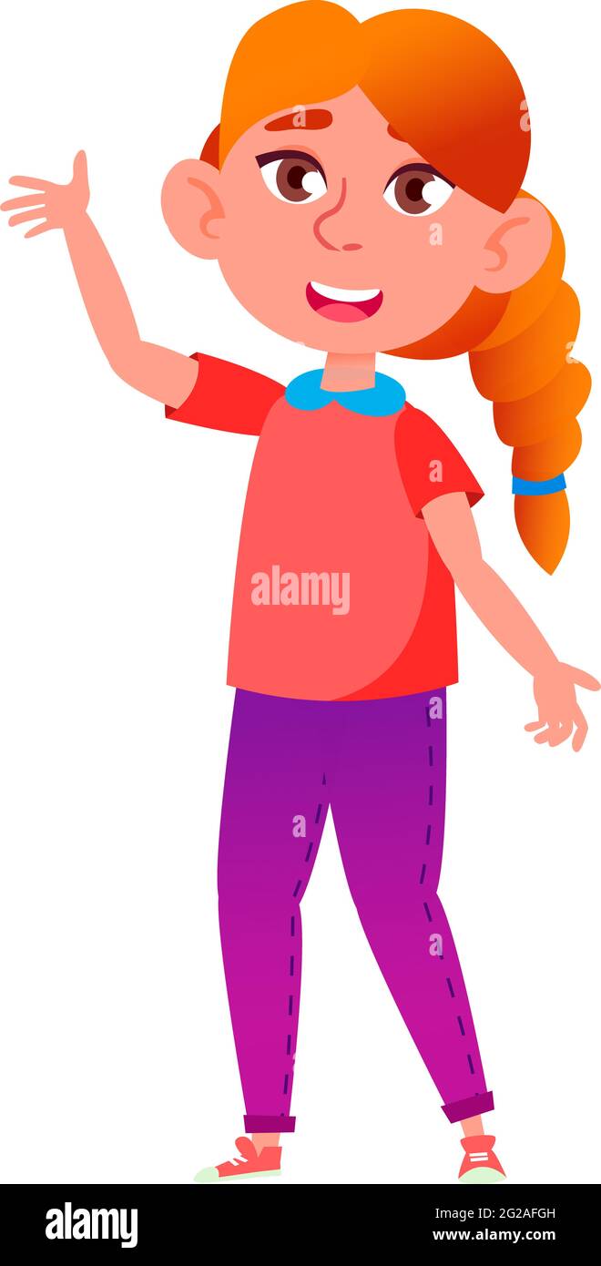 happiness girl welcoming friends to party cartoon vector Stock Vector ...