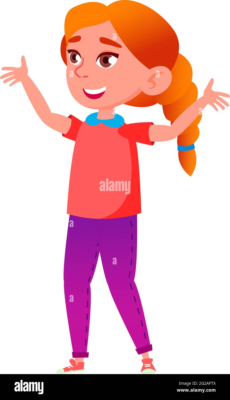 small girl kid cheering for volleyball team cartoon vector Stock Vector ...