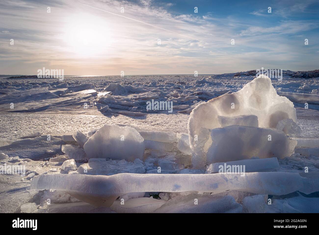 Translucent Ice at Presque Isle State Park, Pennsylvania Stock Photo ...