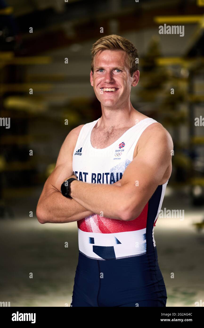 Great Britain's Harry Leask during the Team GB Tokyo 2020 Rowing team ...