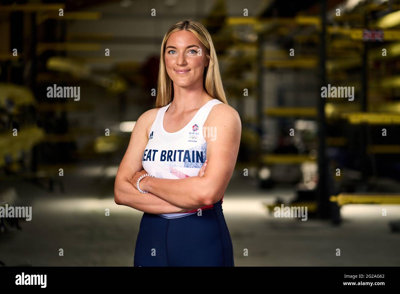 Great Britain's Chloe Brew during the Team GB Tokyo 2020 Rowing team ...